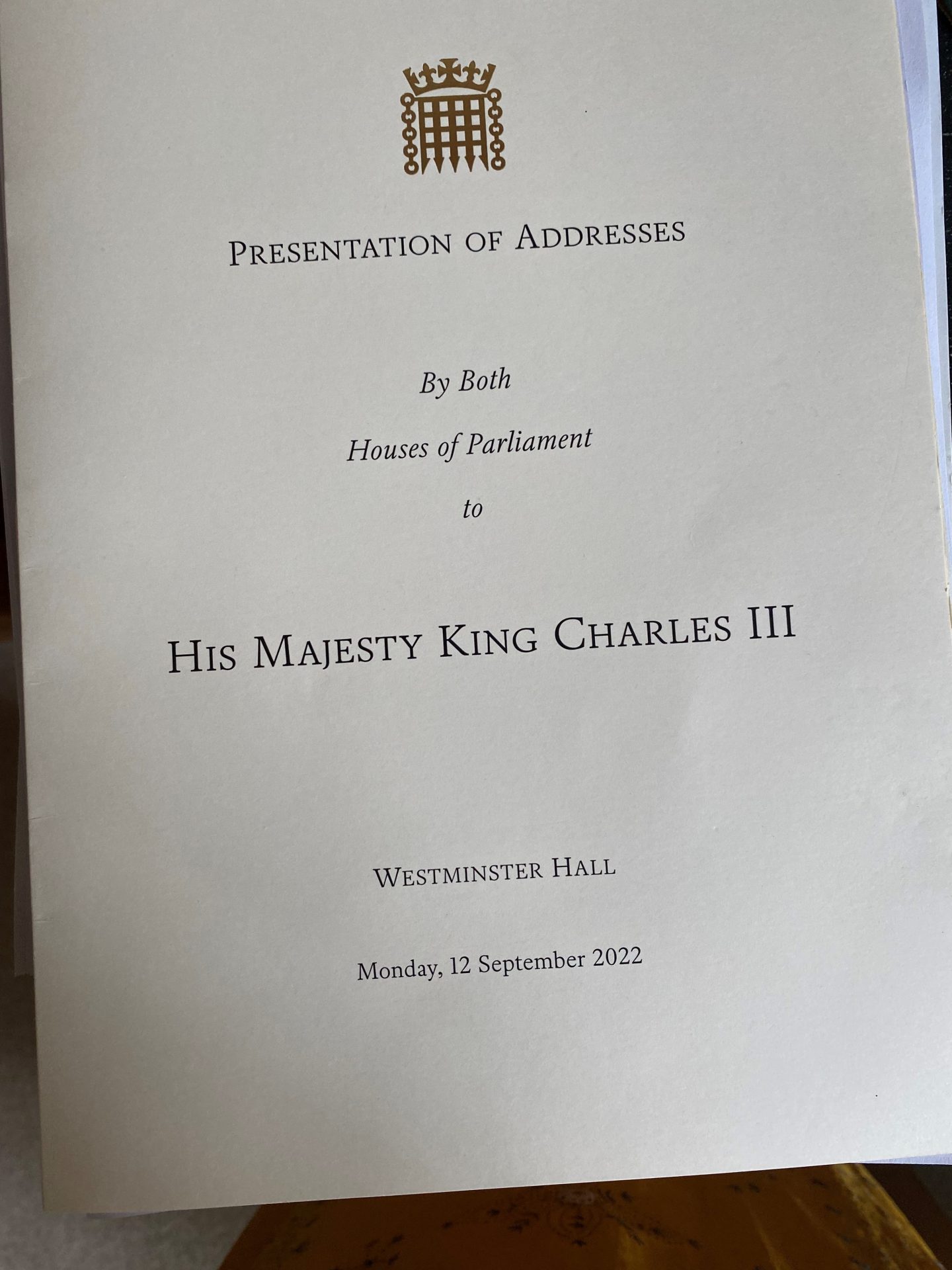 Presentation of Addresses to HM King Charles III - Valerie Vaz MP